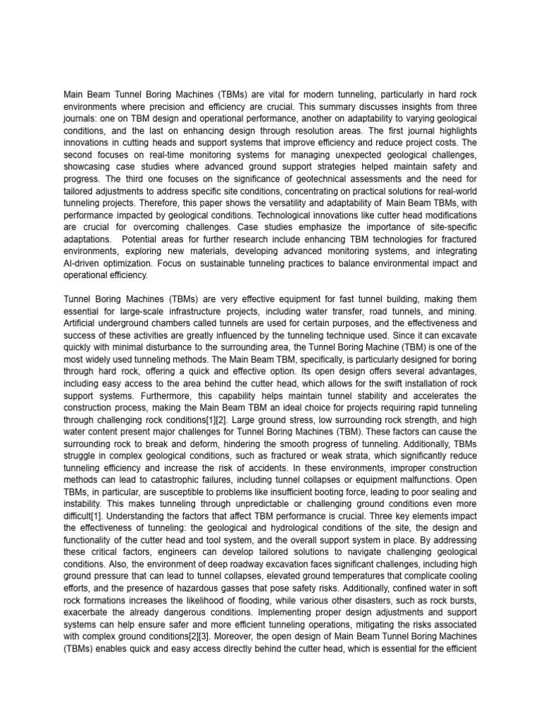 MAIN BEAM TBM (2) | PDF | Tunnel