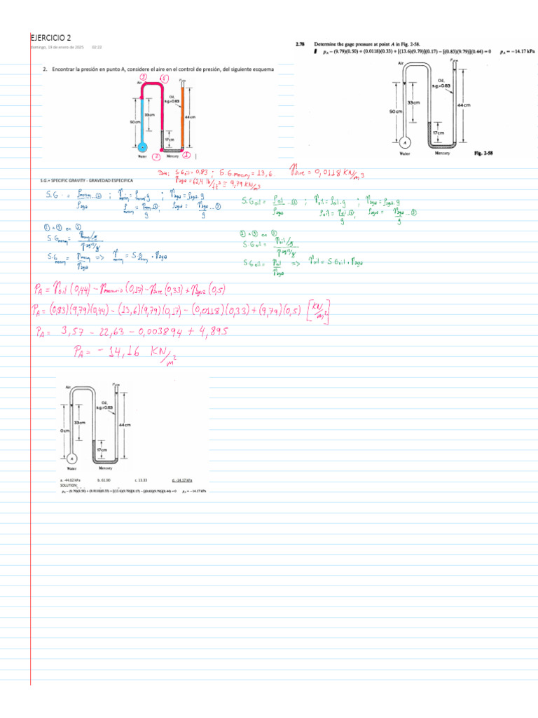 Ejercicio 2: S.G. Specific Gravity - Gravedad Especifica | PDF
