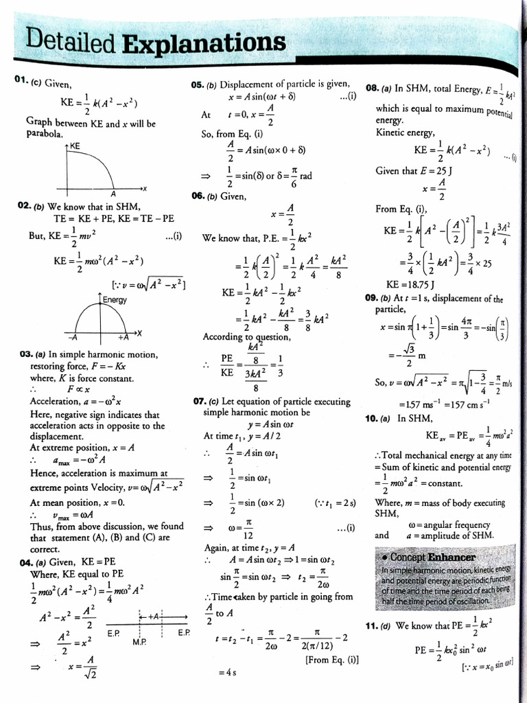 Oscillations & Waves Iit-Jee & Neet (Solutions | PDF | Mechanical ...
