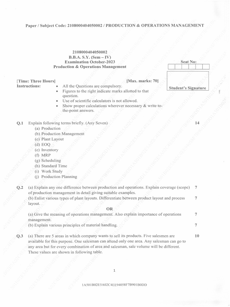 Production & Operations Management-2 | PDF