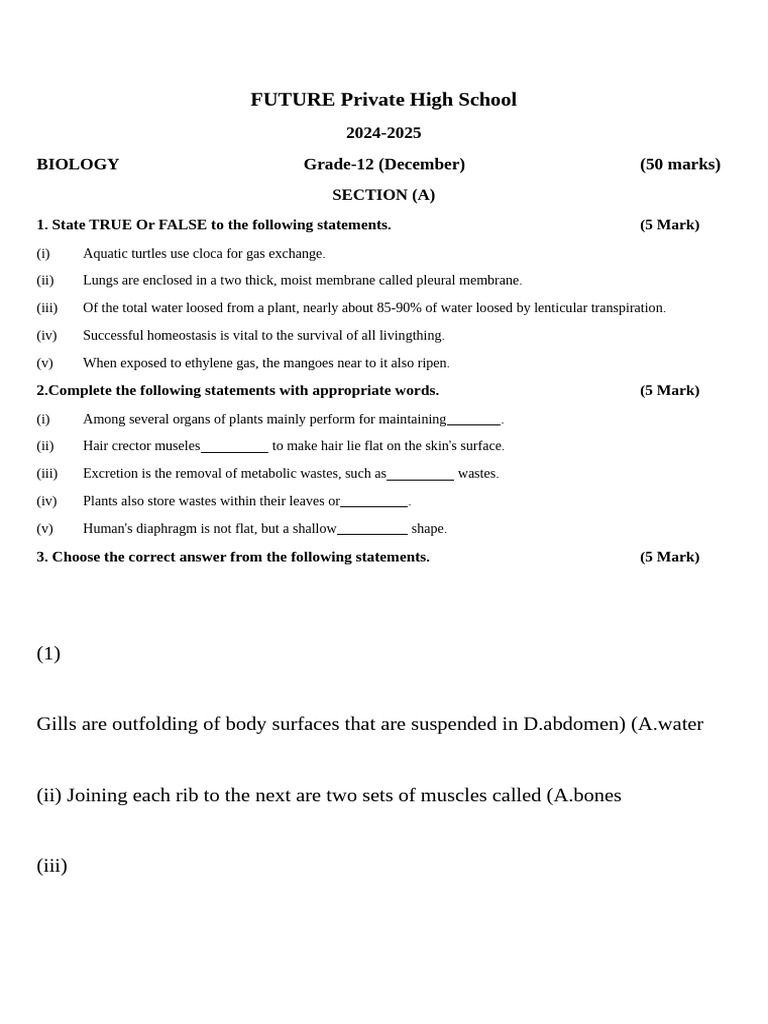 Biology Grade 11 | PDF | Heart | Blood