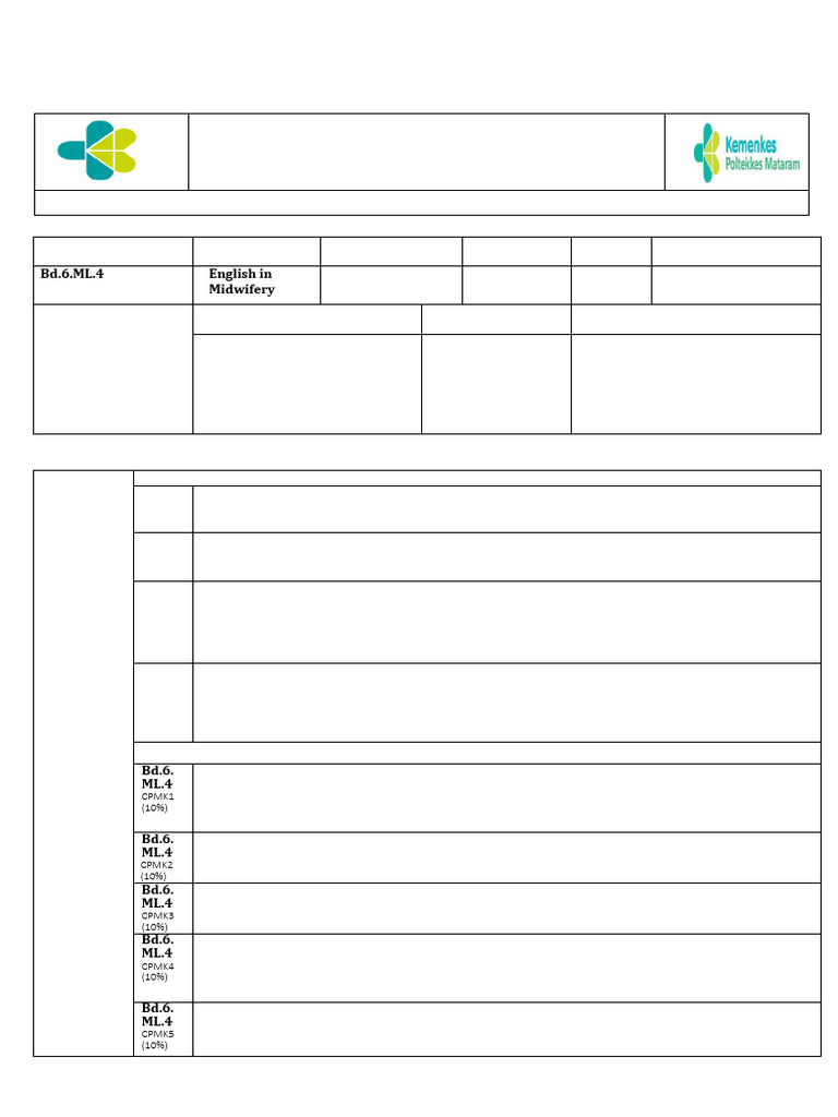 Rps Bahasa Inggris 2025 Obe | PDF