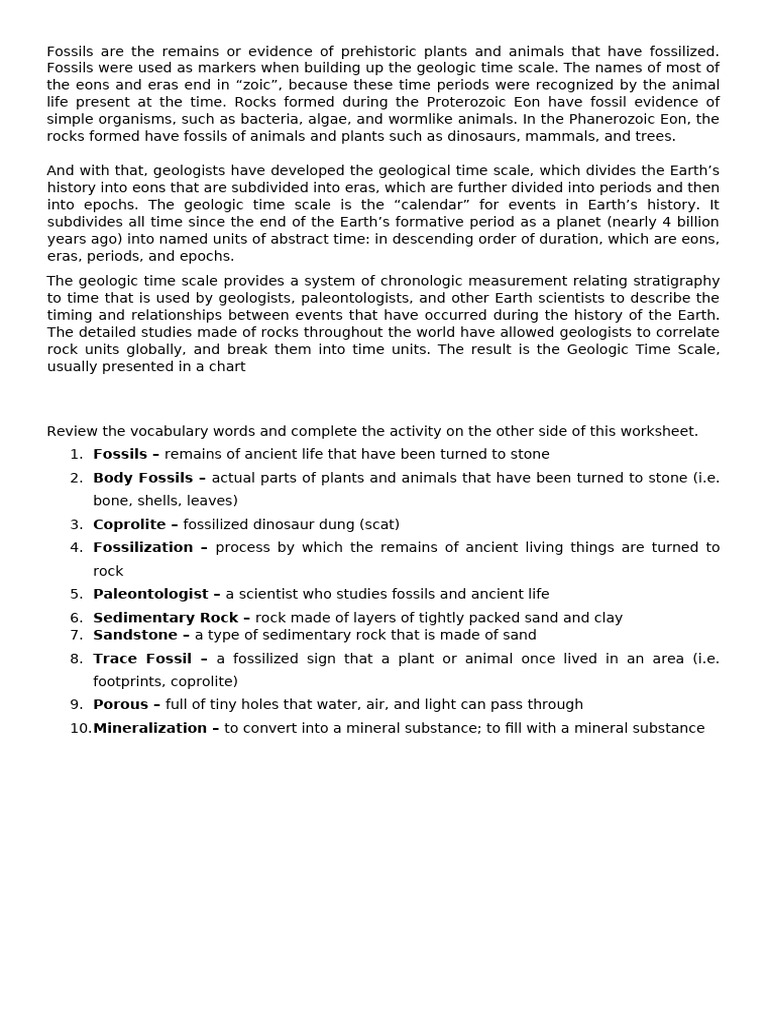 Understanding Fossils and Geologic Time | PDF | Geologic Time Scale ...