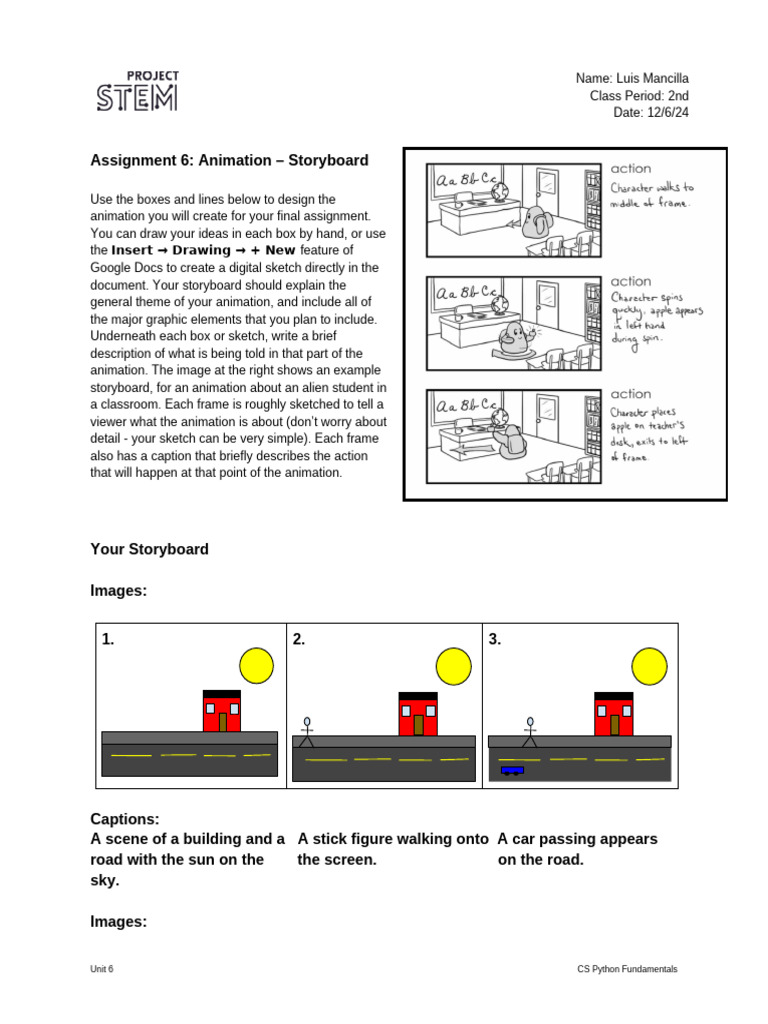 Assignment 6 Storyboard | PDF