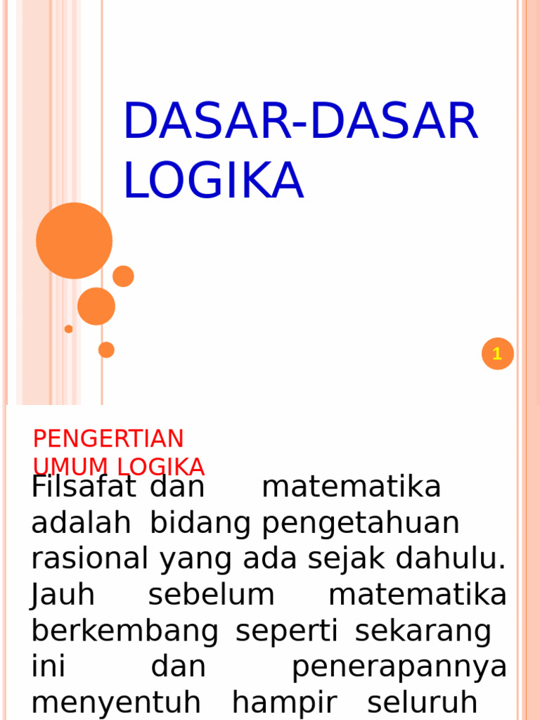 Dasar Dasar Logika 1 | PDF