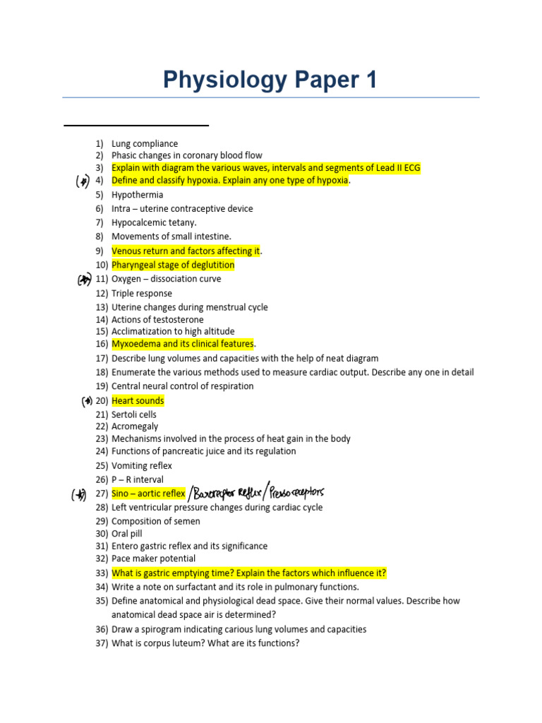 Physiology Imp Question 2 | PDF | Heart | Nervous System