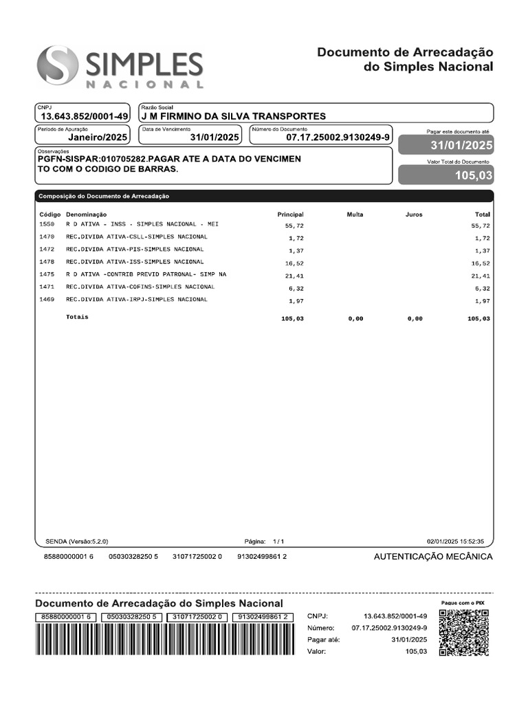 Sispar Jan 2025 | PDF