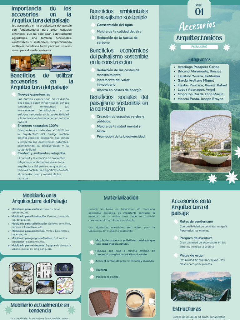 Folleto Tríptico Ofertas Alojamiento Rural Orgánico Verde | PDF | Sustentabilidad | Paisaje