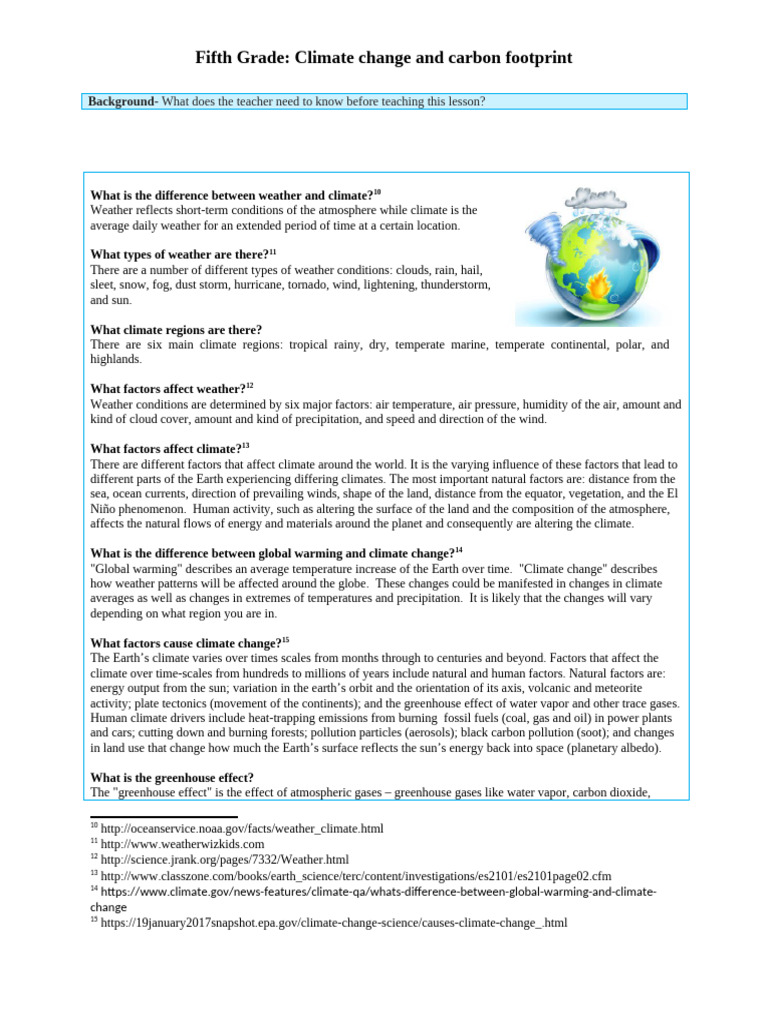 5th Grade Climate Change (FINAL) | PDF | Greenhouse Gas | Climate Change