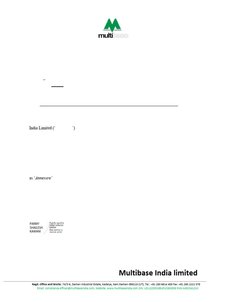 Multibase India Q3 2023 Financial Results | PDF | Audit | Income Statement