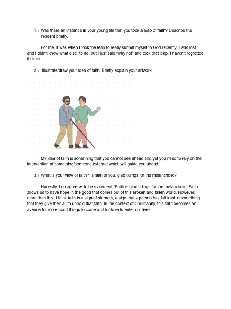 LCFAITH Individual Activity | PDF