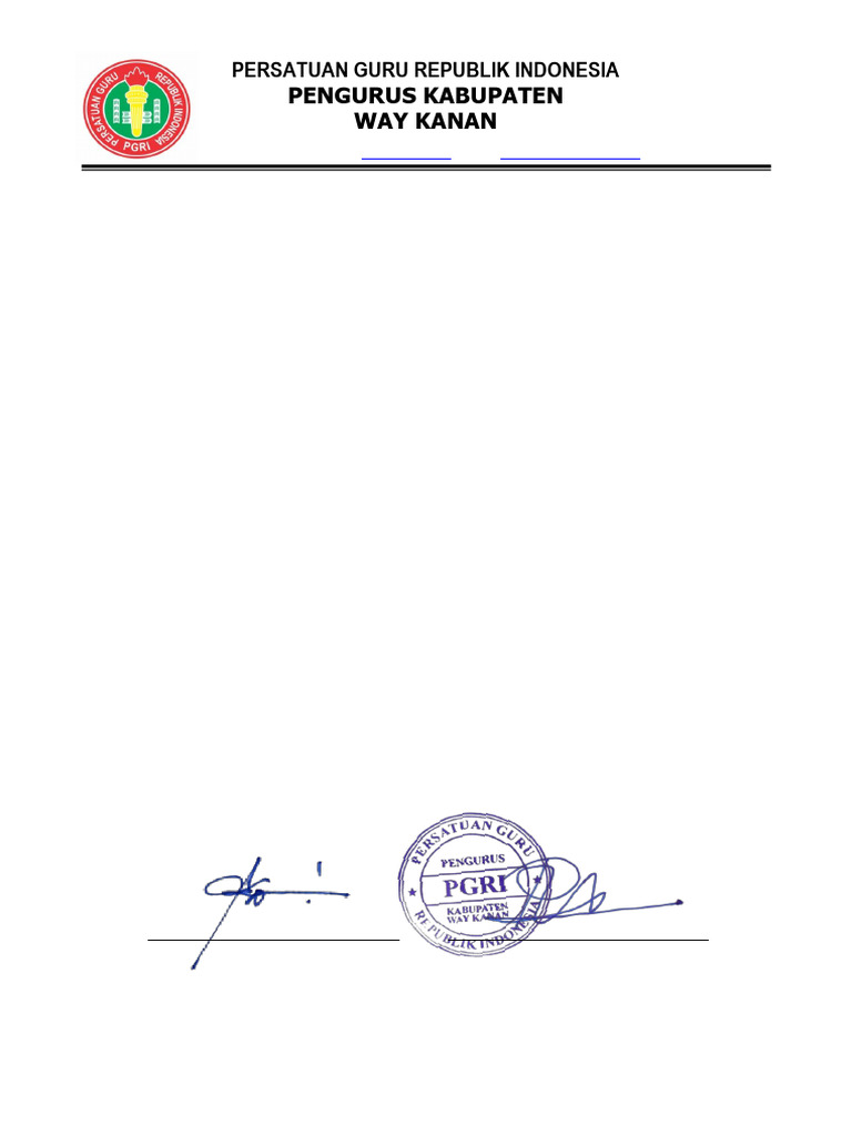 Undangan Pelantikan Pengurus PGRI Way Kanan | PDF