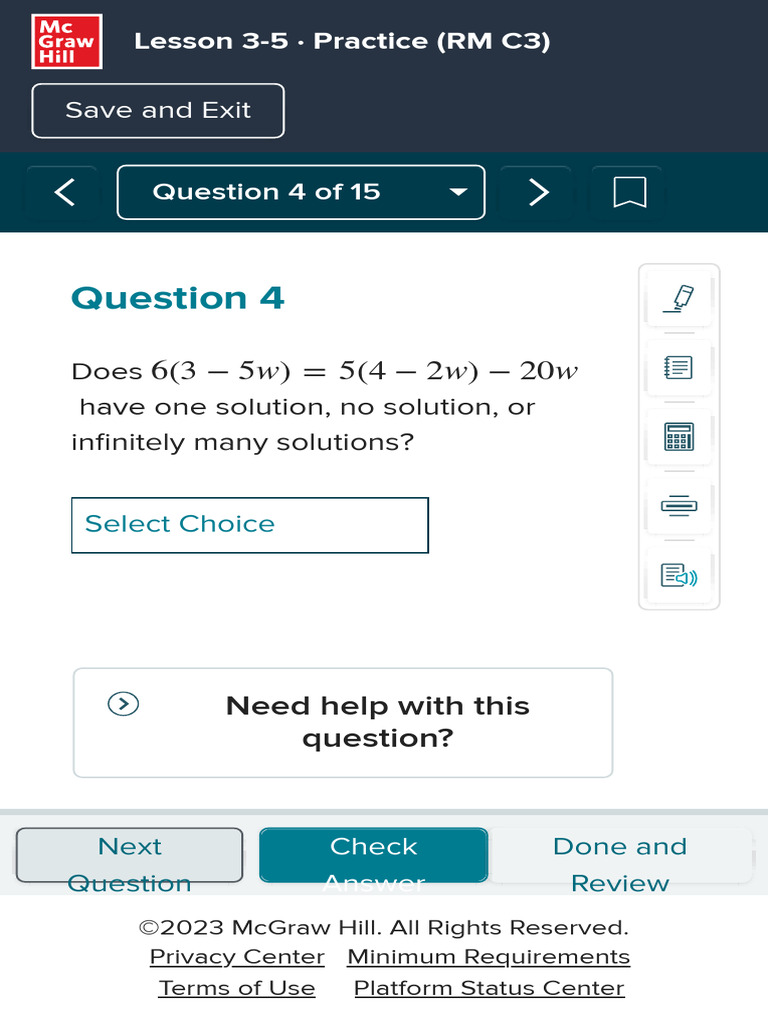 Question 4 - Lesson 3-5 Practice (RM C3) | PDF
