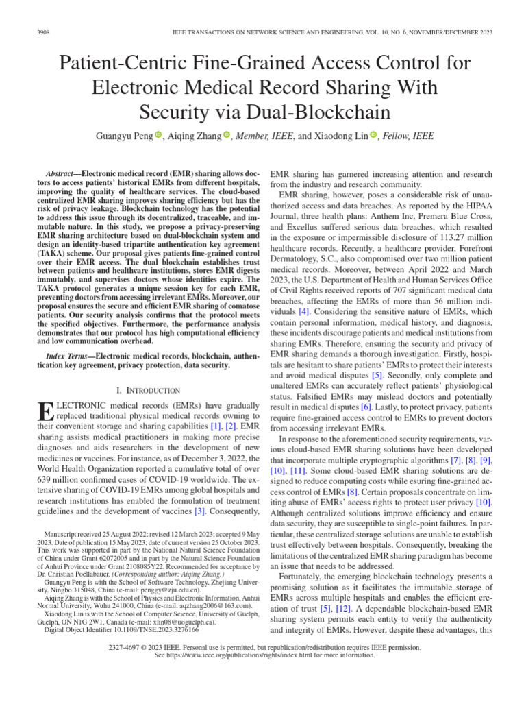 Patient-Centric Fine-Grained Access Control For Electronic Medical Record Sharing With Security ...