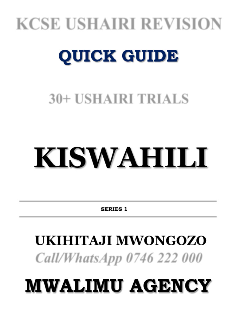 Kcse Ushairi Revision S1 | PDF
