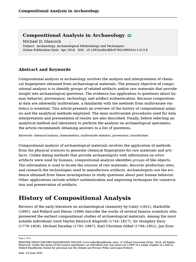 Compositional Analysis in Archaeology | PDF | Principal Component Analysis | Variance