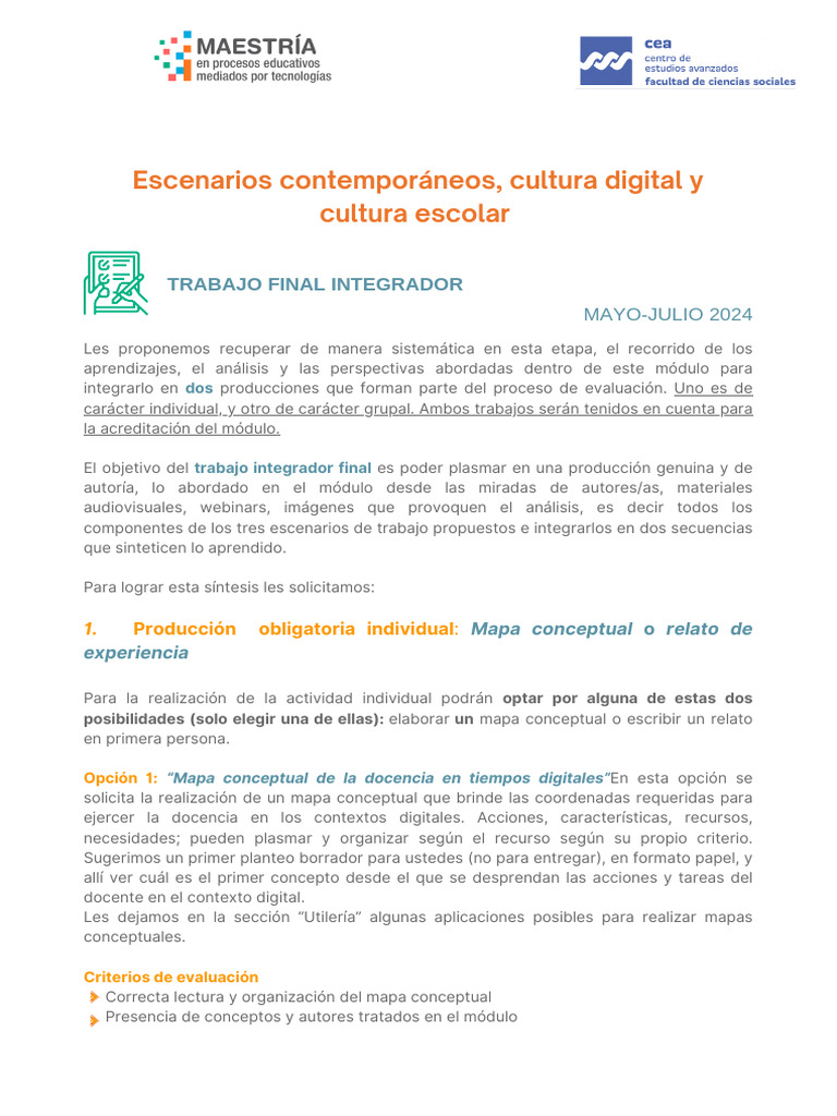 Trabajo Final Integrador | PDF | Evaluación | Enseñando