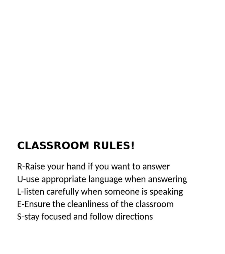 Essential Classroom Rules for Students | PDF