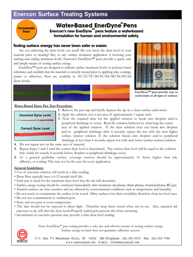 Water-Based EnerDyne Pens | PDF | Drop (Liquid) | Building Engineering