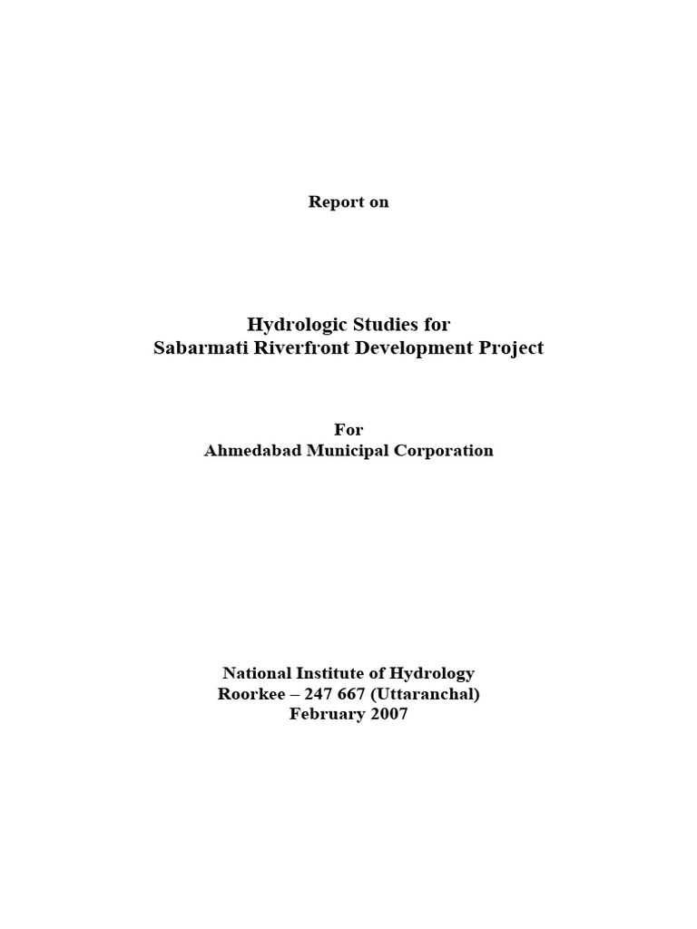 Report On Hydrologic Studies On SRFD by NIH Roorkee | PDF | Fluid ...