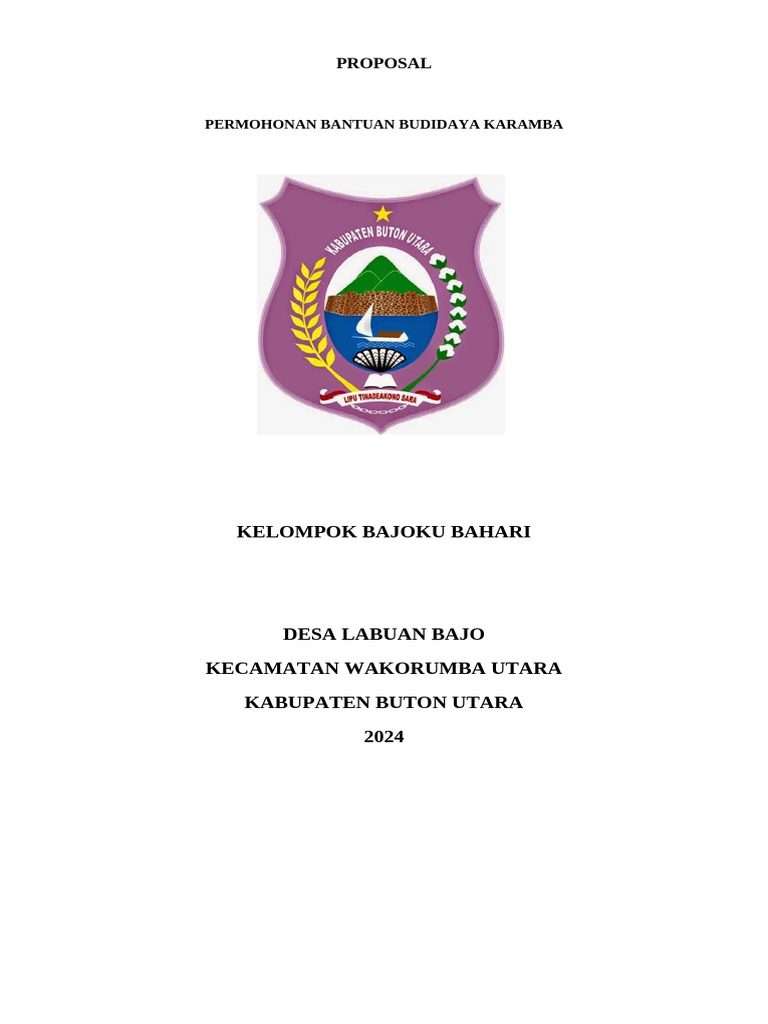 Proposal Karamba Labuan Bajo | PDF