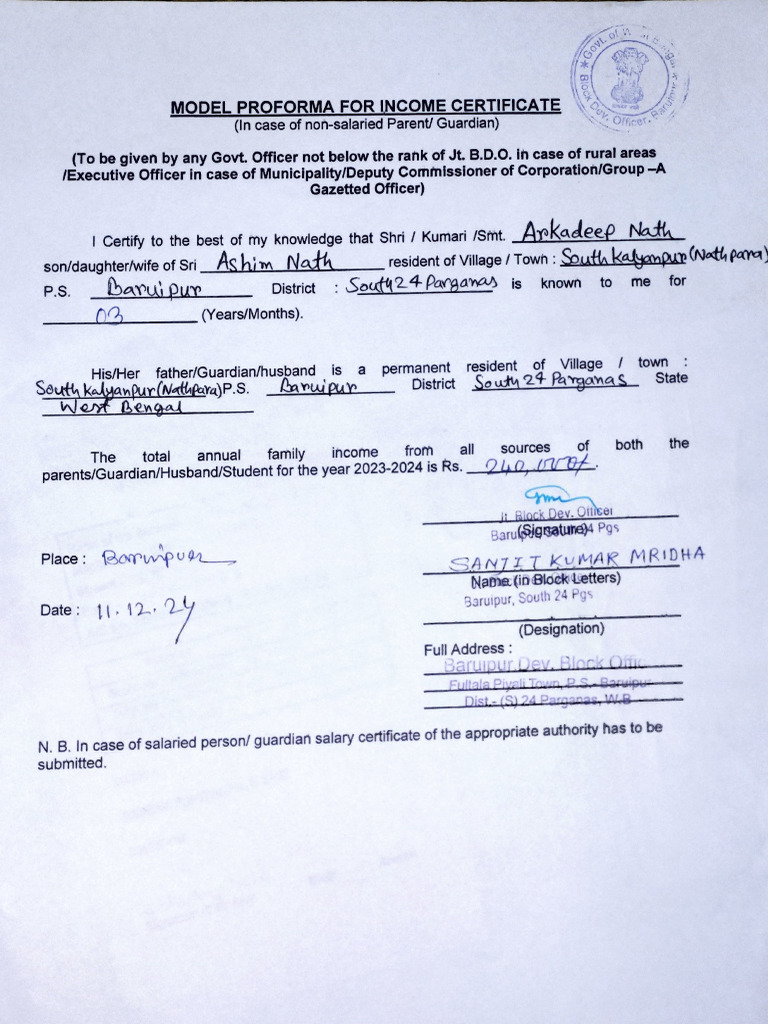 BDO Income Certificate | PDF