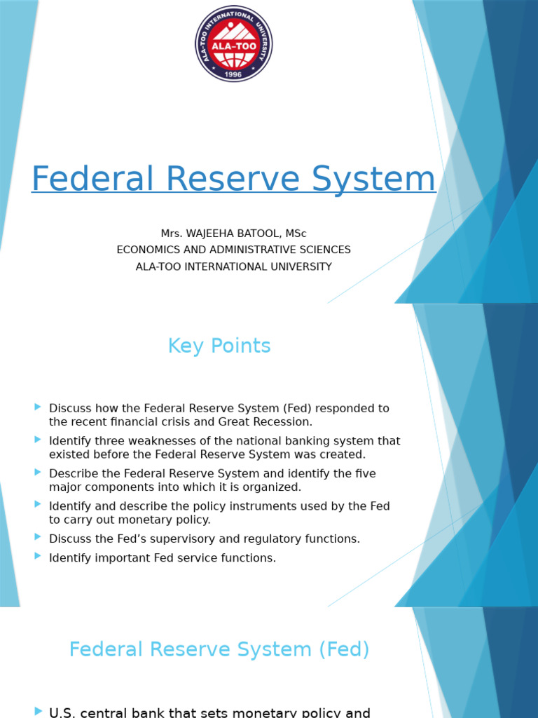 Federal Reserve System Overview And Functions Pdf Federal Reserve