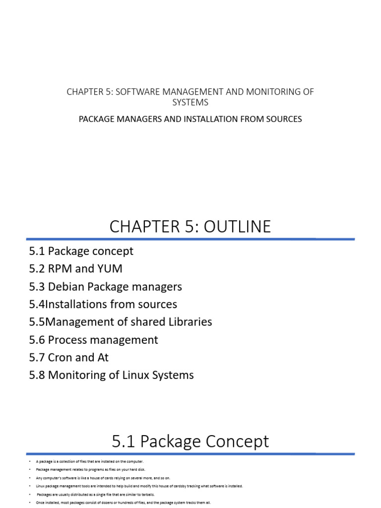 CHAPTER 5 Software Management and System Monitoring | PDF | Process (Computing) | Library ...