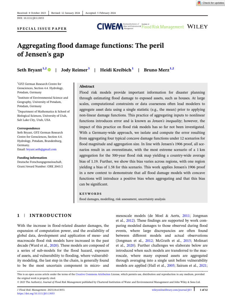 Flood Damage Functions and Jensen's Gap | PDF | Variance | Flood