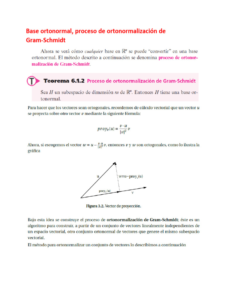Ortonormalización Gram-Schmidt | PDF