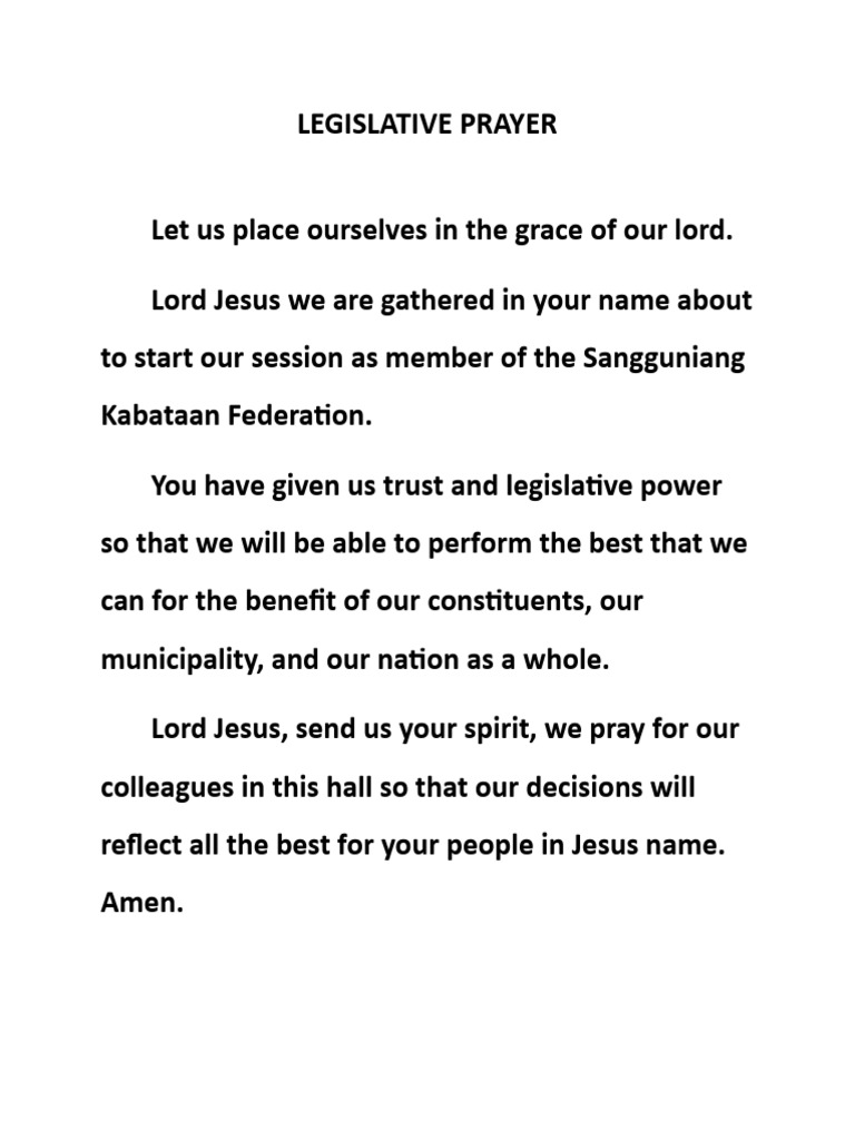 Legislative Prayer | PDF