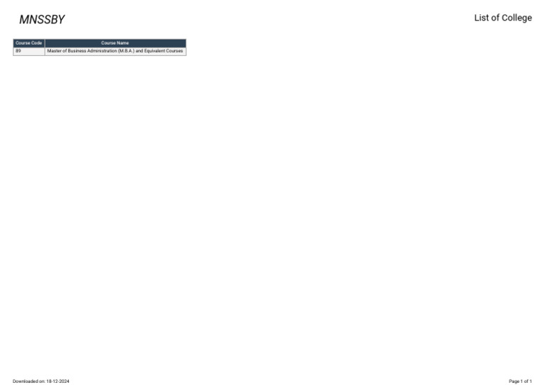 List of Course | PDF