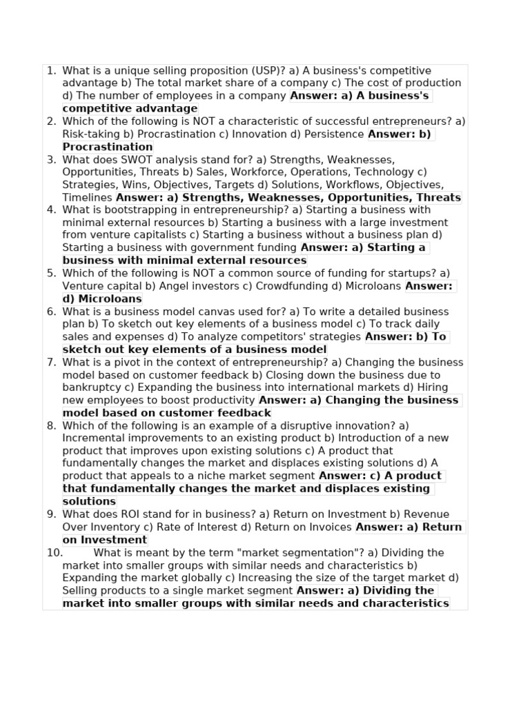 Key Concepts in Entrepreneurship and Business | PDF | Entrepreneurship ...