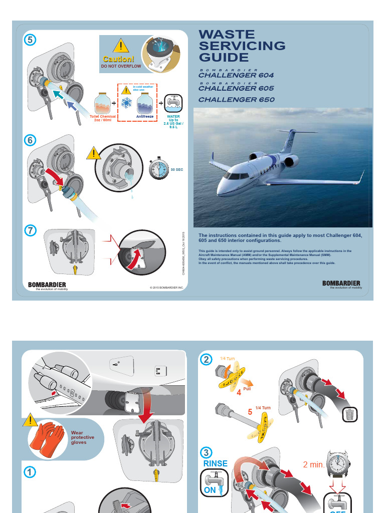 Quick Ref Card Ch604-605-650 Waste | PDF | Aviation | Aircraft