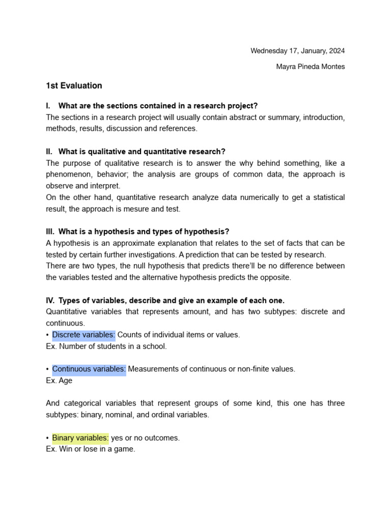 1st Evaluation | PDF