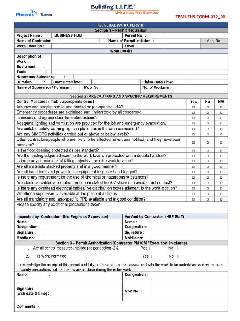 1. General Work Permit | PDF 1. General Work Permit | PDF