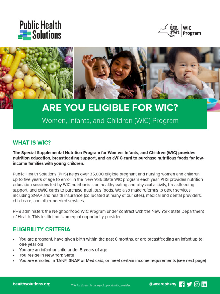 WIC Eligilibity Flyer NEW | PDF | Wic | Health Care