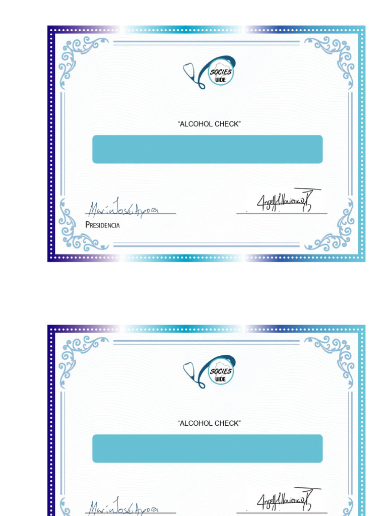 Alcohol Check Certificados Final | PDF