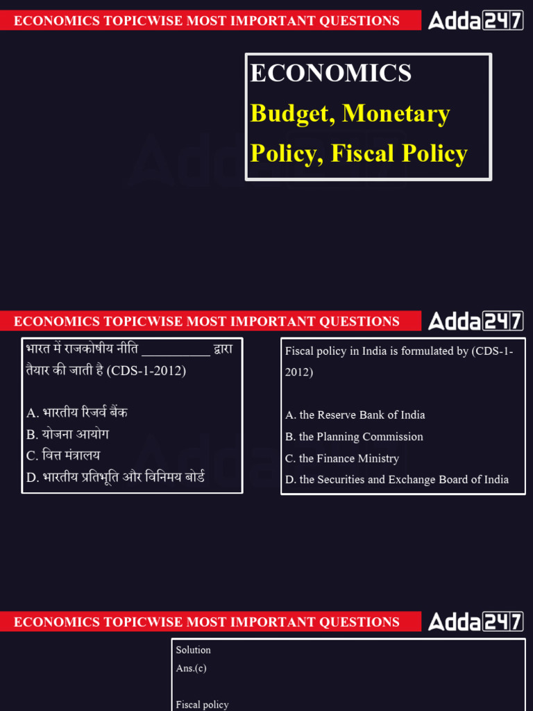 Budget, Monetary Policy, Fiscal Policy | PDF | Deficit Spending ...