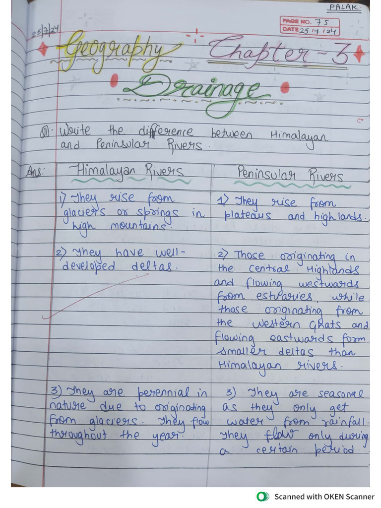 Geography Chapter -3 Drainage | PDF