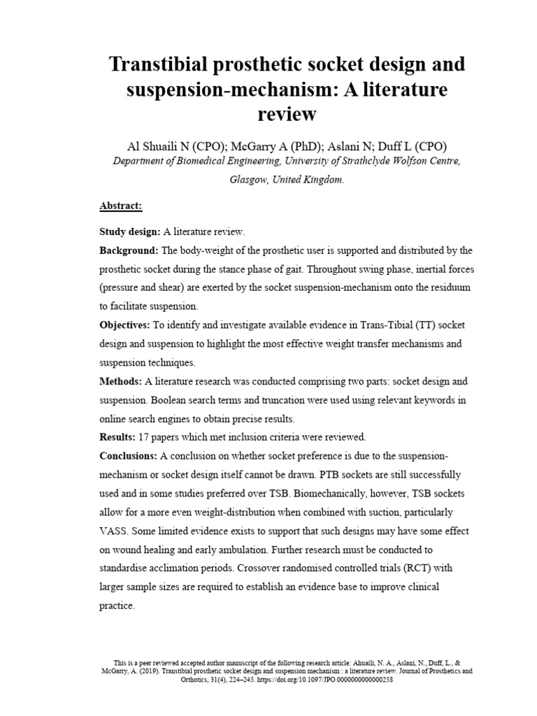 Ahuaili Etal JPO 2019 Transtibial Prosthetic Socket Design and ...