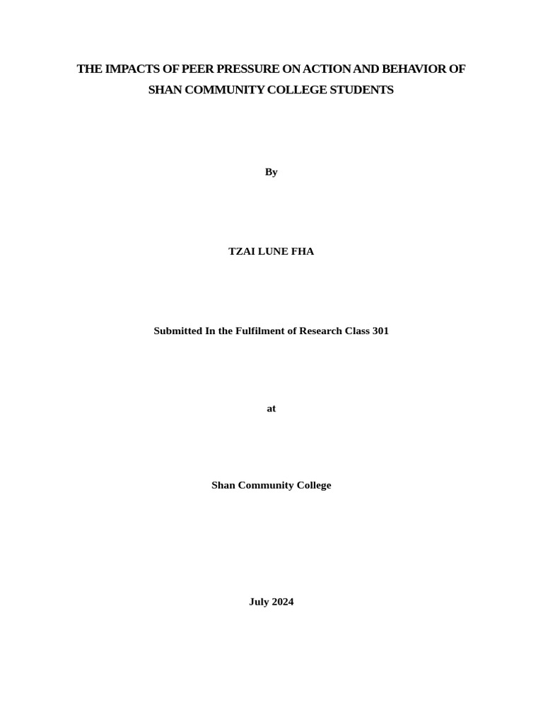 Research Draft | PDF | Adolescence | Conformity