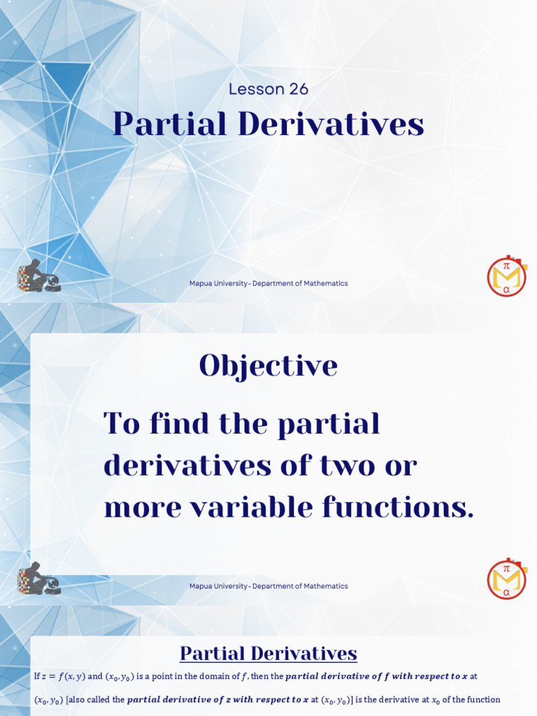 Lesson 26 - Partial Derivatives | PDF | Derivative | Function (Mathematics)