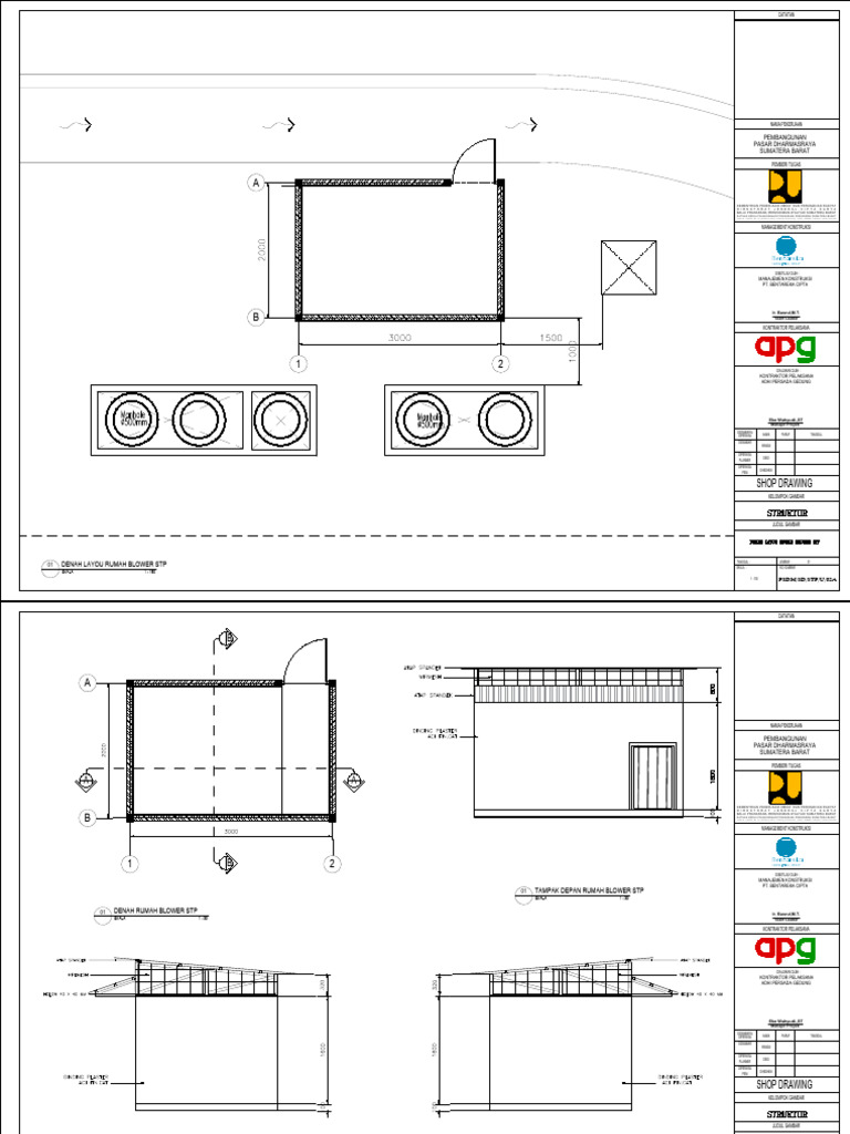Denah dan Detail Rumah Blower STP | PDF