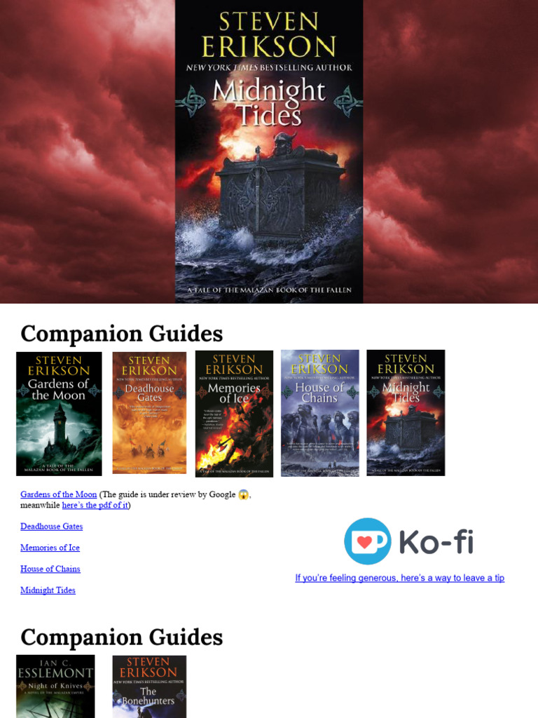 Midnight Tides Guide | PDF | Malazan Book Of The Fallen