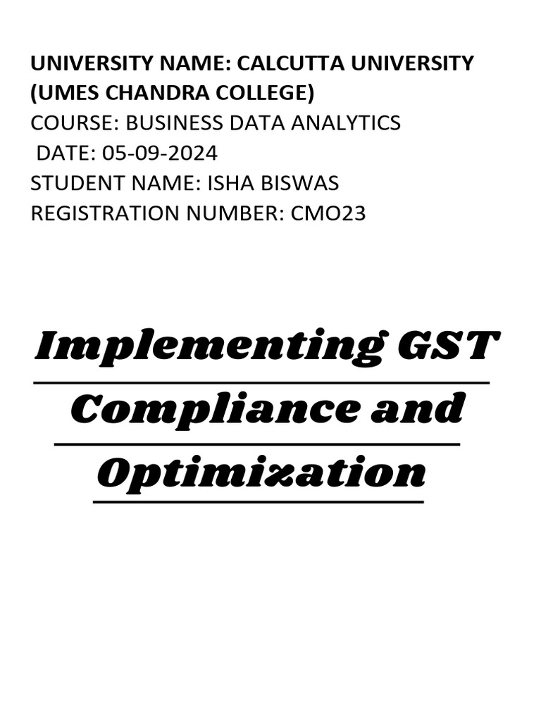 GST Project-1 by Isha Biswas | PDF | Economies | Taxation
