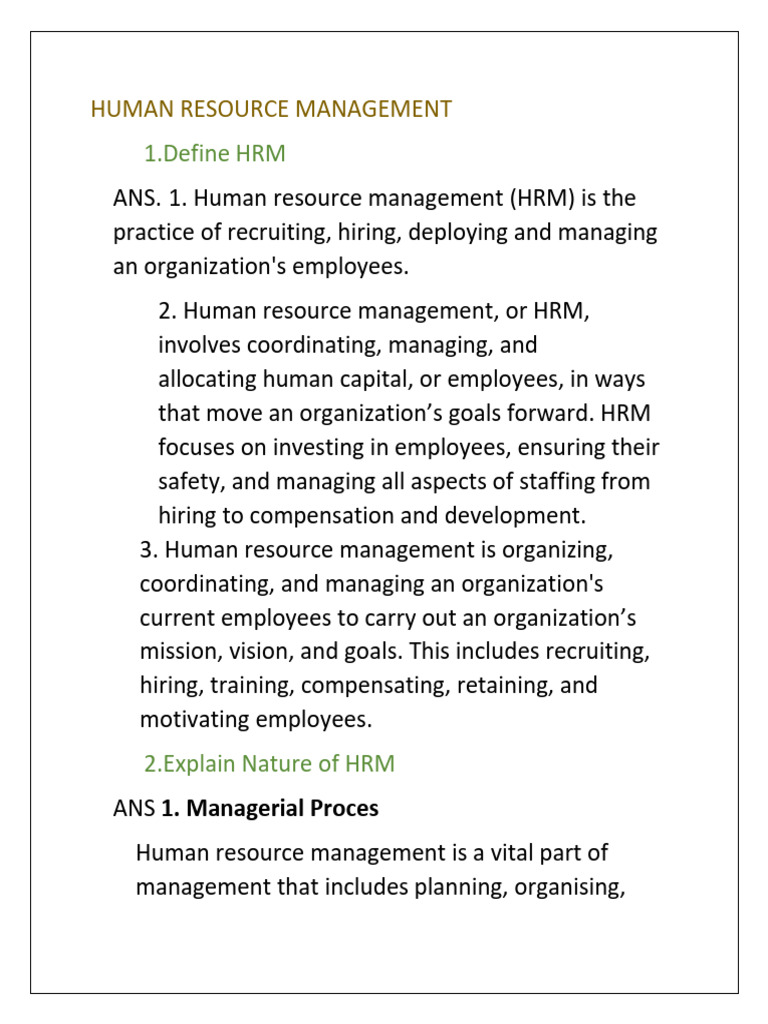 HUMAN RESOURCE MANAGEMENT | PDF | Performance Appraisal | Human ...