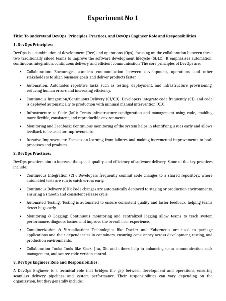 Experiment No 1 | PDF | Systems Engineering | Computing
