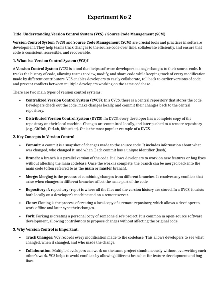 Experiment No 2 | PDF | Version Control | Software Industry