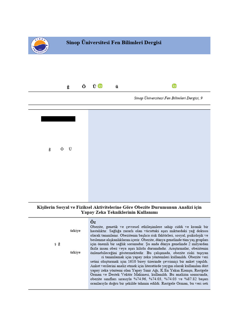 AI Techniques in Obesity Analysis | PDF | Receiver Operating Characteristic | Support Vector Machine